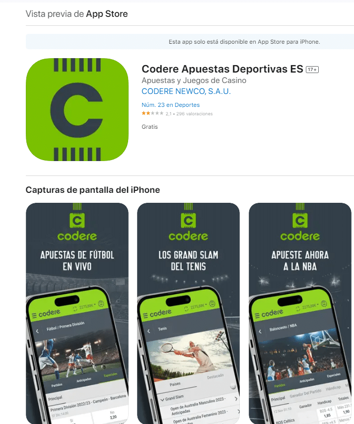 Codere app: cómo descargar y cuáles son sus funciones