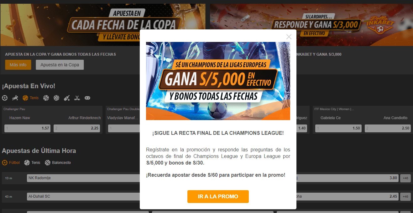Código Promocional Inkabet Perú - Descubre cómo acceder a su bono
